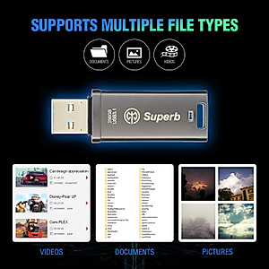 AXE MEMORY Superb 256GB USB 3.1 SuperSpeed Flash Drive, Metal Casing, Optimal Read Speeds Up to 400 MB/s. Write Speeds Up to 200 MB/s
