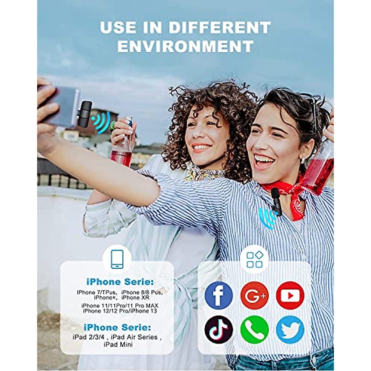 Dienmern Wireless Microphone for Microphone for Video Recording Lapel Lavalier Podcast Tiny Cordless Lav Portable Professional External Interview Clip On Microphone Wireless