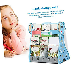 Small Bookshelf Kindergarten Bookshelf Kids Bookcase Book Shelf for Kids Rooms Storage Frame Kindergarten Bookcase Divided Desk Shelf Home Book Stand Water Proof Storage Rack