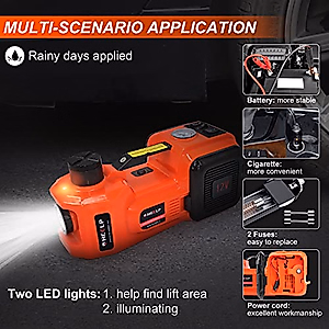 E-HEELP Electric Car Jack Kit 5Ton 12V Hydraulic Car Jack Kit with Electric Impact Wrench for SUV MPV Sedan Truck Change Tires Garage Repair