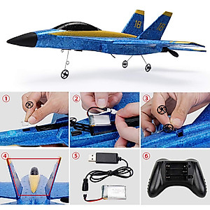 RC Plane Remote Control Airplane Ready to Fly, 2.4GHZ 2 Channel RTF RC Glider Easy to Fly for Kids Beginners and Adults (3 Batteries)