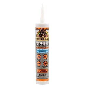 Gorilla Waterproof Caulk & Seal 100% Silicone Sealant, 10oz Cartridge, Clear (Pack of 1)