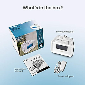 Homedics Sound Machine and Alarm Clock with Time Projection. White Noise Sound Machine with a Digital FM Alarm Clock Radio, 8 Sounds, Snooze, Sleep Timer and Night Light