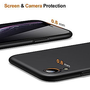 JETech Upgraded Slim (0.85 mm Thin) Case for iPhone XR 6.1-Inch, Camera Lens Cover Full Protection, Slim Fit Ultra Thin Lightweight Matte Hard PC, Support Wireless Charging (Black)