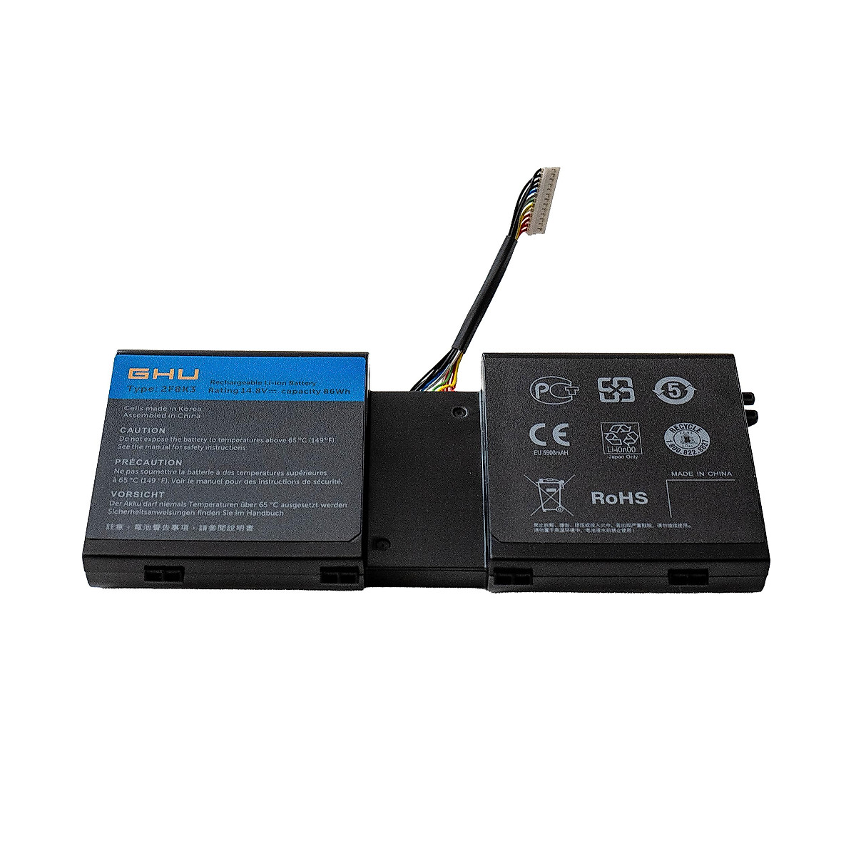 GHU New 2F8K3 Laptop Battery Compatible with Dell Alienware 17 17X M17X-R5 18 18X M18X-R Series 02F8K3 KJ2PX 0KJ2PX G33TT 0G33TT 14.8V 86WH,12 Months Warranty