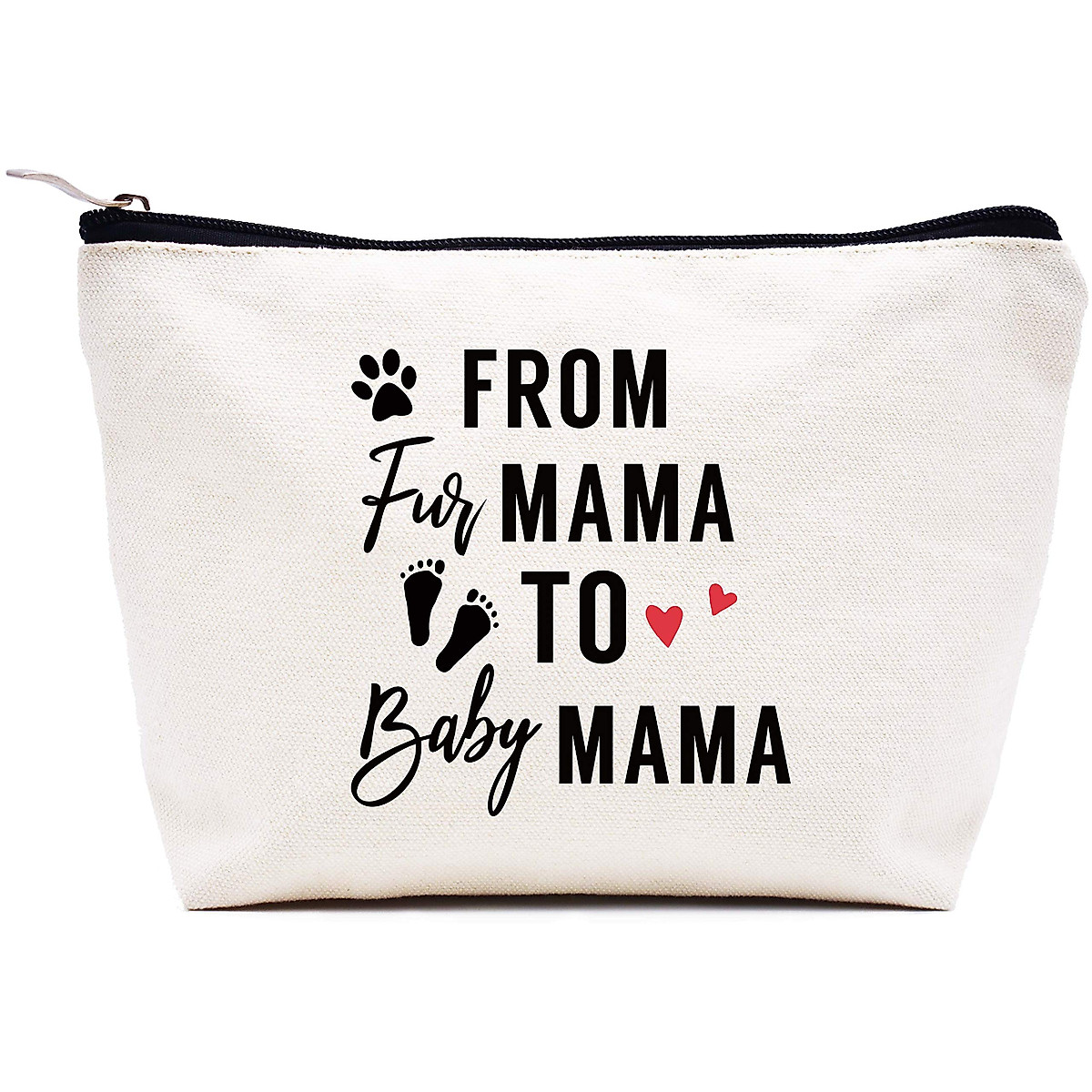 LIBIHUA From Fur Mama to Baby Mama - Mom to Be Gift - Pregnancy Announcement Gift - Baby Reveal Gift for New Mom Mother -Makeup Bag Cosmetic Bag Travel Pouch