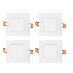 Westgate Lighting 15W 6 Inch Ultra Thin Slim Recessed Lighting Kit Square Shaped Dimmable LED Retrofit Downlight - External Junction Box Included - (4 Pack 4000K Neutral White)