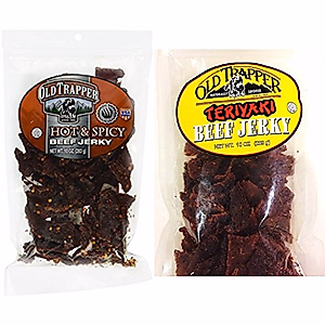 Old Trapper Beef Jerky COMBO (HOT & SPICY) + (TERIYAKI) PACK OF 2
