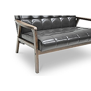 Baxton Studio Mid-Century Masterpieces Love Seat, Brown