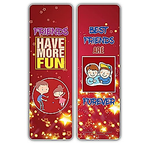 Creanoso Friends are Forever Bookmarks (5-Sets X 6 Cards) – Daily Inspirational Card Set – Interesting Book Page Clippers – Great Gifts for Adults and Professionals