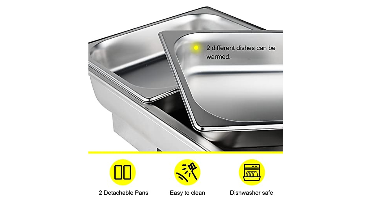 Roll Top Chef Buffet Set: 2-Pan Food Warmers