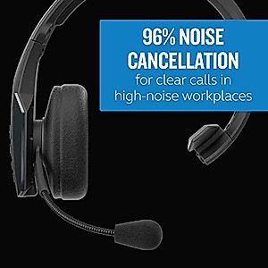 BlueParrott B450-XT Noise Cancelling Bluetooth Headset – Updated Design with Industry Leading Sound, Long Wireless Range, Up to 24 Hours of Talk Time, IP54-Rated - (Renewed)