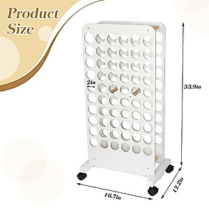 Vinyl Roll Holder Storage Rack: Mobile Vinyl Storage Rack Cart with Wheels 36 Compartments Wooden Vinyl Storage Organizer for Craft Room