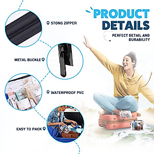 EASYFUN TSA Approved Toiletry Bag Clear Quart Bag Travel Makeup Bags 3 PCS Travel Accessories Small Cosmetic Pouch With Zipper Carry On Airport Airline Quart Size For Men Women