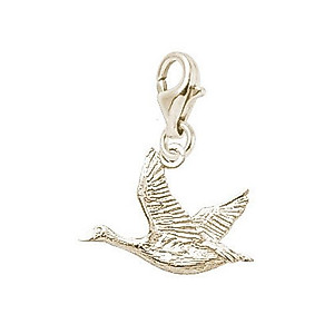 Rembrandt Charms Canada Goose Charm with Lobster Clasp, Gold Plated Silver