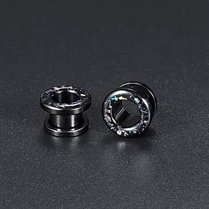 KUBOOZ 1 Pair Gauges For Ears Plugs and Tunnels Double Flared Earrings Upgrade Tear Drop Piercing Gift Packing Stretchers 0g to 1 Inch.