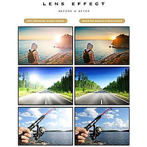 RoShari Mens Sports Polarized Sunglasses UV Protection Fashion Sunglasses for Men Fishing Driving Aluminum Magnesium Frame Ultra Light (Black-Blue)