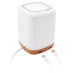 Macally LED Table Lamp with USB Port (4 Fast Charge Ports) - 3 Level Brightness Touch Sensor Control - Small Bedside Lamp with USB Port & (2700K) Warm White - LED Desk Lamp with USB Charging Port