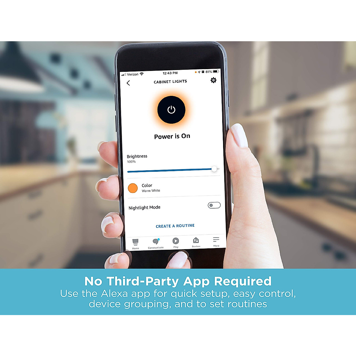 BLACK+DECKER Works with Alexa Smart Under Cabinet Lighting, Adjustable LEDs, 24" Bar, White