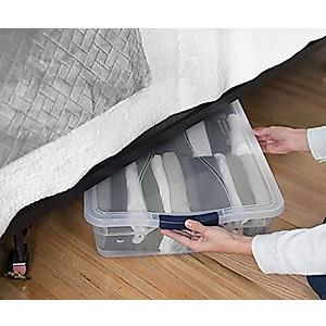 Rubbermaid Cleverstore Clear 41 QT Pack of 6 Stackable Plastic Storage Containers with Durable Latching Clear Lids