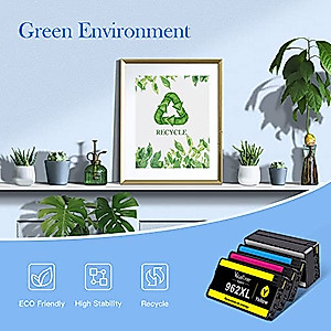 Valuetoner Supply Remanufactured 962XL Ink Cartridges Combo Pack Replacement for HP 962XL 962 XL for OfficeJet Pro 9015 9010 9025 9020 9018 9012 9028 Printer (Black, Cyan, Magenta, Yellow)