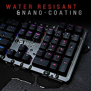 Bloody Gaming B975 Light Strike Optical Gaming Computer Keyboard |Instant Actuation | Spill-Resistant Design | RGB LED Backlit Keyboard | Tactile & Clicky Feedback | Detachable Wrist-Rest
