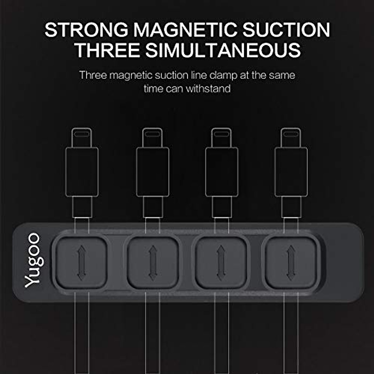 Yugoo Cable Organizer Magnetic, Magnetic Cable Clips, Cable Holder Clips Multipurpose Organizer, Desktop Cord Management for All Wires (2 Pack, Black and White)