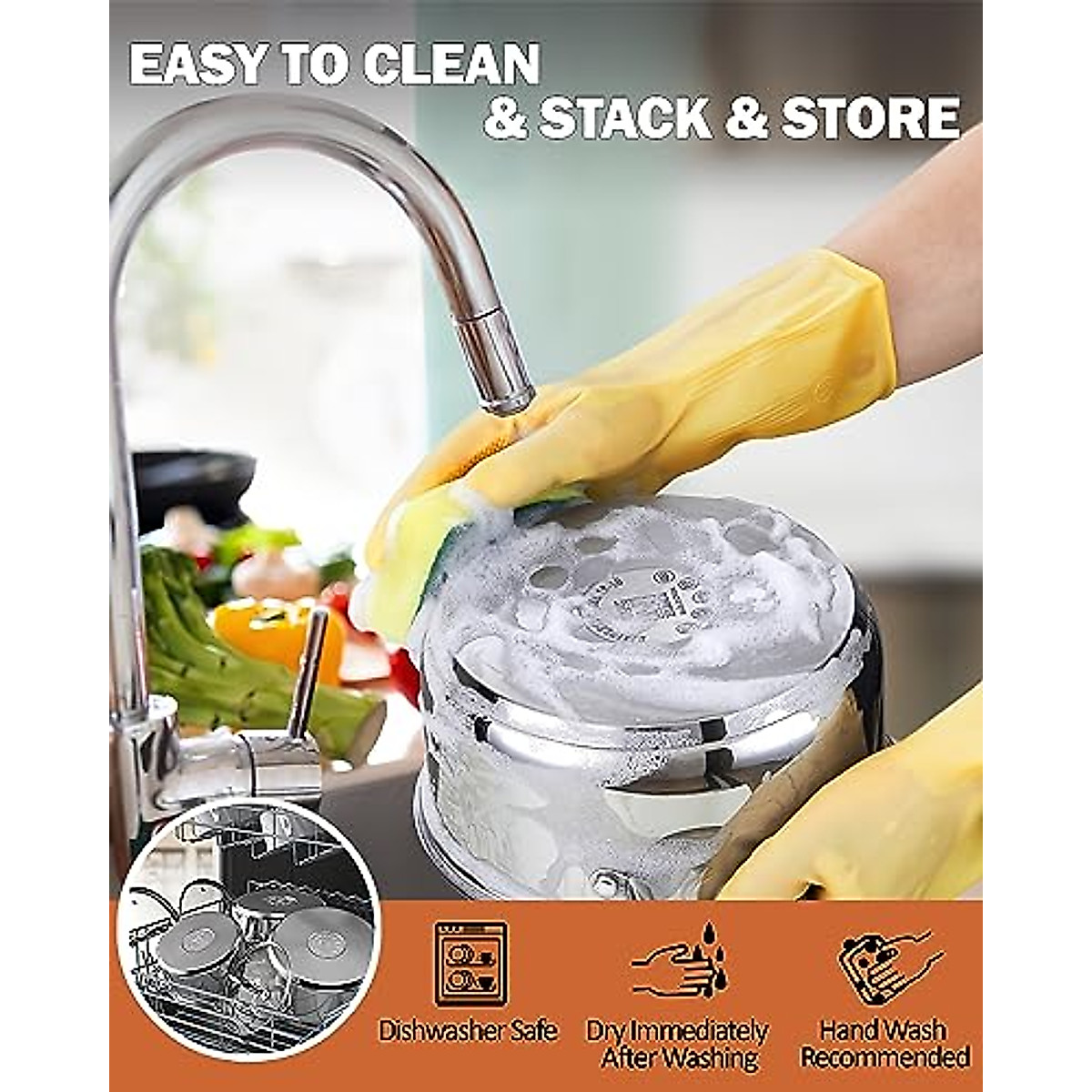 Cook N Home Stainless Cookware Sets Basic Pots and Pans, 12-Piece, Stainless Steel Grey Silicone Handle