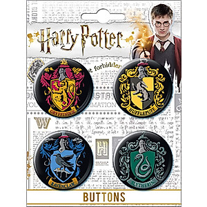 Ata-Boy Harry Potter Houses of Hogwarts Crests Set of 4 1.25" Collectible Buttons