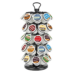 BLACKSMITH FAMILY K Cup Holders,K Cup Holder, K Cups Holder,K Cup Carousel, Coffee Pods Holder Storage Organizer Stand (Black, 40 Pods Capacity K/D Design)