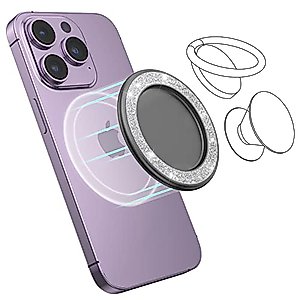 Dremmiwin Phone Grip Magnetic Base Compatible with iPhone 14 13 12 Series, Removable and Wireless Charging with Mag-Safe Case, [Base Only] Designed for Phone Ring Holder and Phone Grip (Matte Black)