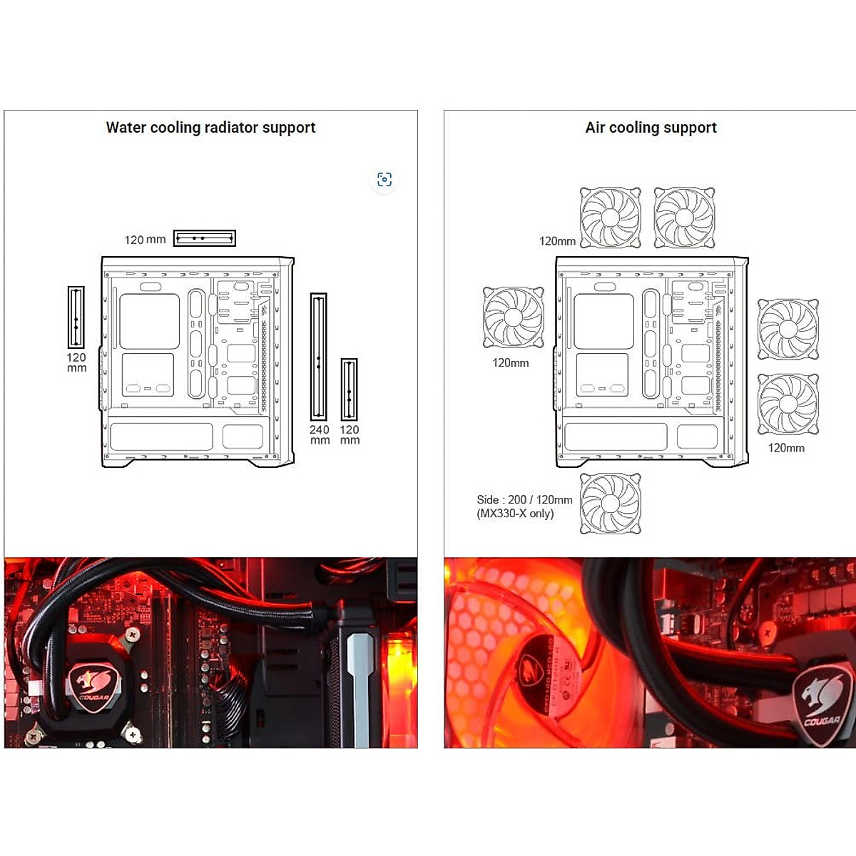 COUGAR MX330 Mid Tower Case with Full Acrylic Transparent Window