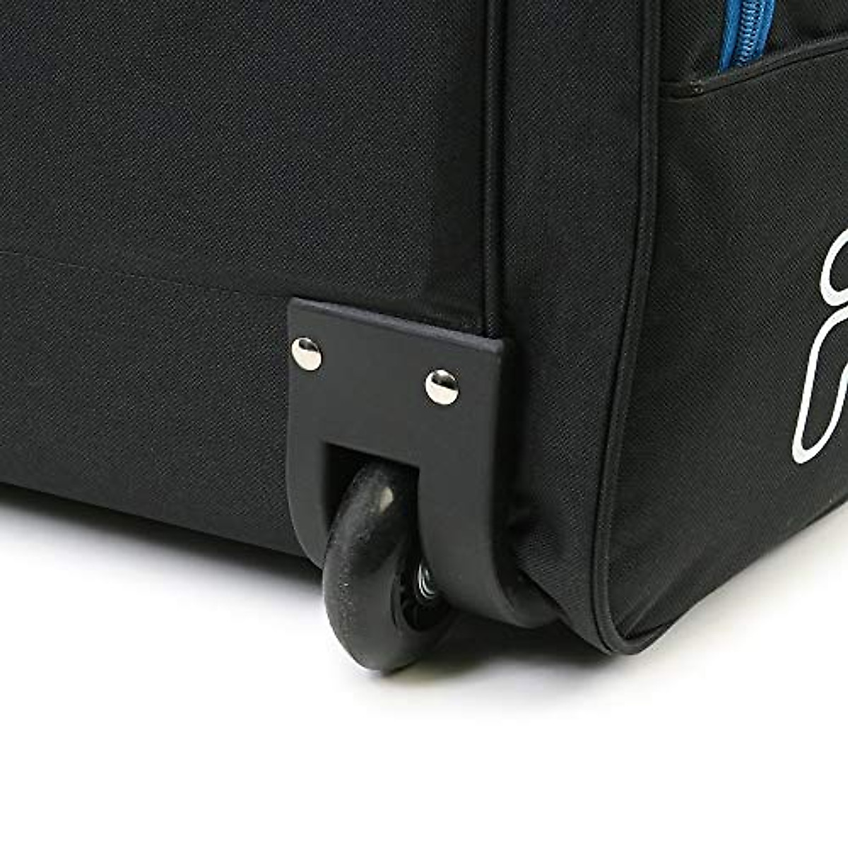 Fila 7-Pocket Large Rolling Duffel Bag, Black/Blue, One Size