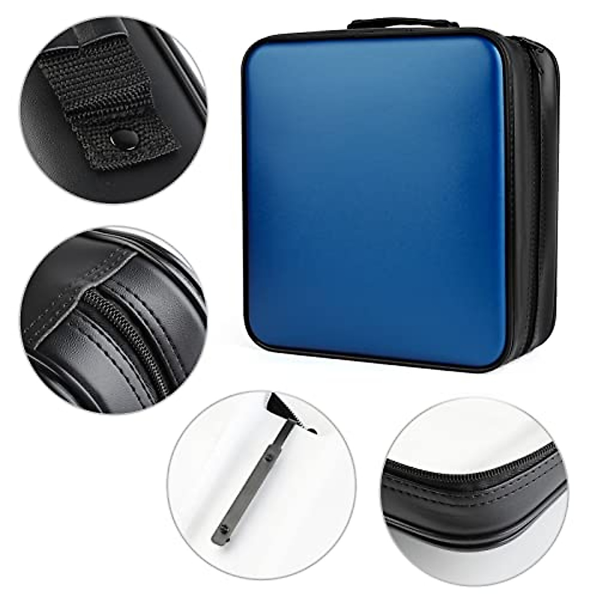 TIMCORR CD Case DVD Holders Storage - 432 Capacity Portable Disc Organizer & CD Wallet Binder Sleeve Holder for Car Travel | Media (Blue)