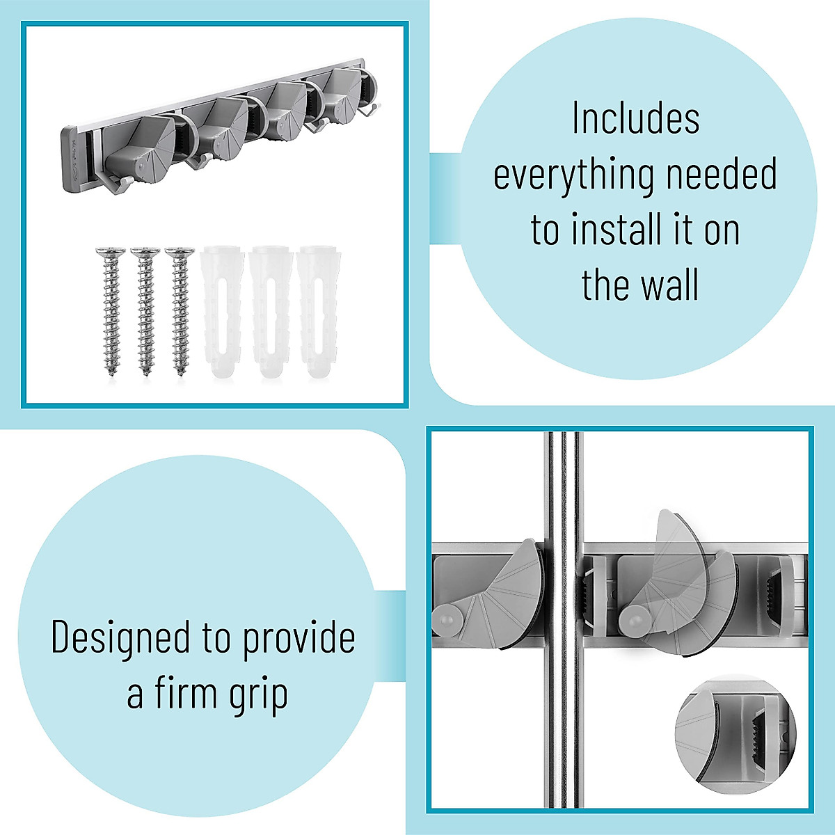 Mr. Pen Aluminum Storage Rack with 4 Hooks, Lightweight and Durable