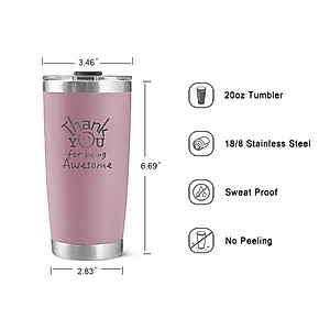 Thank You Gifts for Coworkers, Valentine's Day Gifts, Appreciation Gifts for Employees, Coworkers, Teachers, Friends, Thank You for Being Awesome Tumbler, Administrative Day Gifts, Light Purple