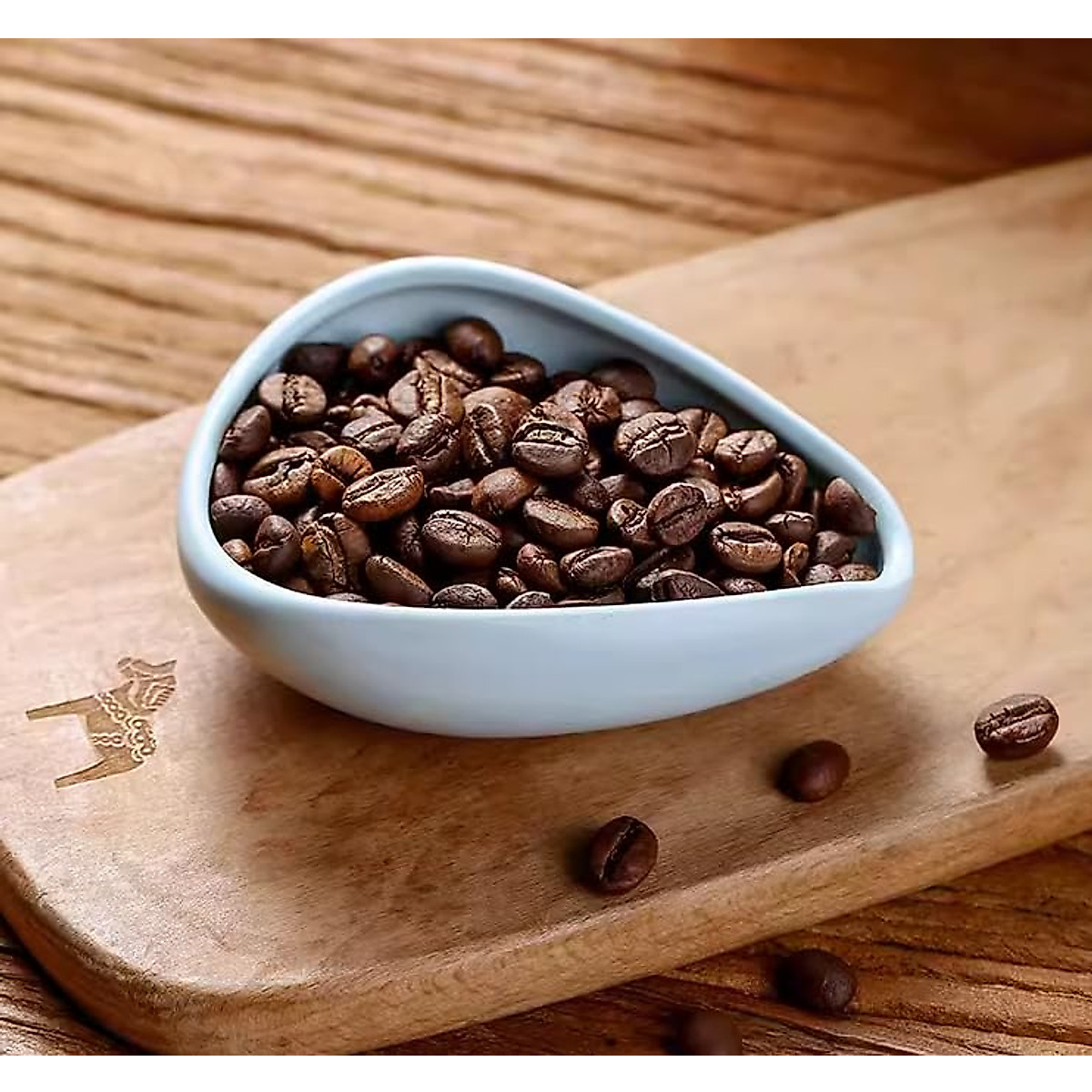 Bincoo Coffee Bean Dosing Cup and RDT Spray Bottle Set, Coffee Bar Accessories,Ceramic Single Dosing Tray For Coffee or Tea. Spray For Reducing Coffee Power Static (blue)