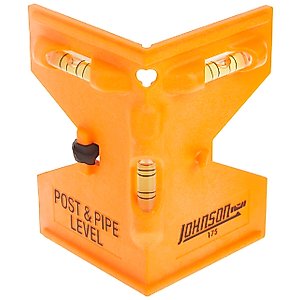 Johnson Level & Tool 175-O Orange Post & Pipe Level, 4" x 5" x 9", Orange, 1 Level