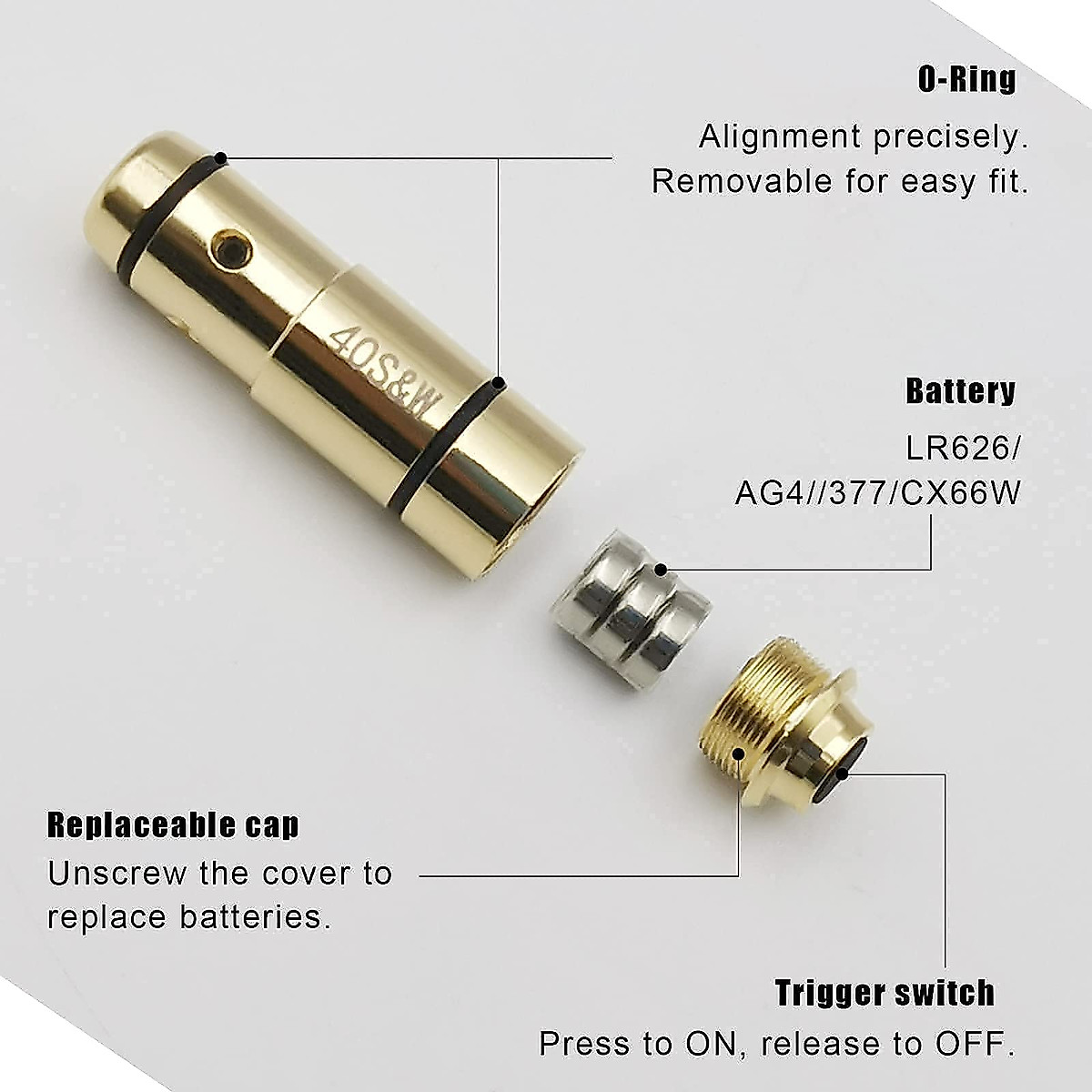 ARKSight Dry Fire Training Cartridge 380ACP and 40S&W Laser Training Cartridge Integrated Snap Cap, Red Laser Bullet
