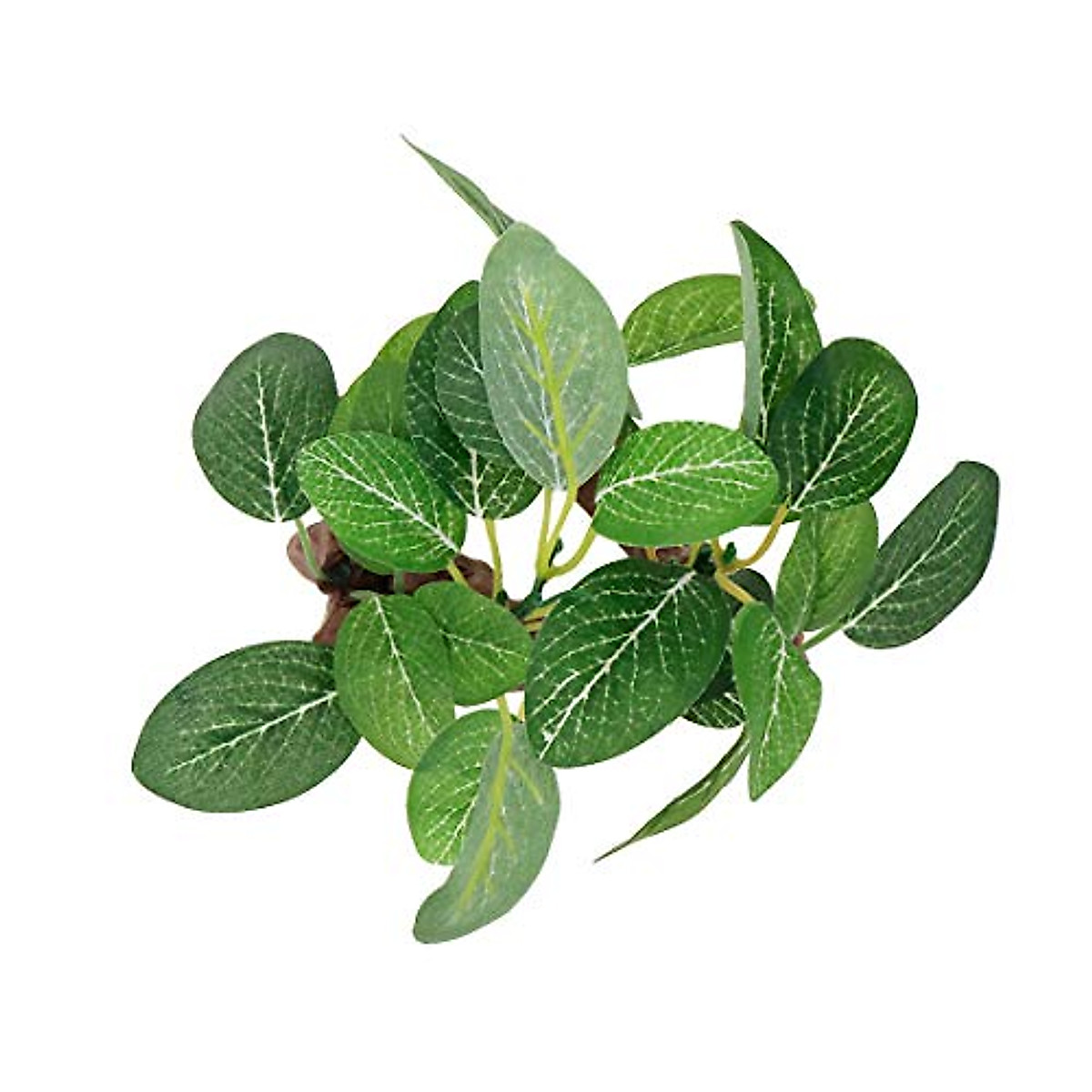 Bitray Aquarium Fish Tank Plastic Artificial Plant Lifelike Water Grass Decoration Green (Oval Leaf)