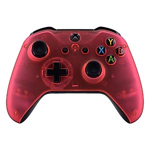 eXtremeRate Foggy Clear Pink Faceplate Cover for Xbox One Wireless Controller (Model 1708), Custom Case Replacement Front Housing Shell for Xbox One S & Xbox One X Controller - Controller NOT Included