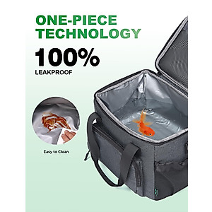 F40C4TMP Lunch Box for Men, Insulated Lunch Bag Large Adults, 12L Reusable Black Lunchbox Cooler Bag for Work Picnic School