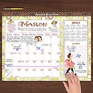 TF PUBLISHING 2024 Susan Branch Large Desk Pad Monthly Blotter Calendar | 12 Month Desktop Calendar | For Office Desk or Wall | Tear-Off Pages with Large Monthly Grids | Horizontal | 22” x 17”
