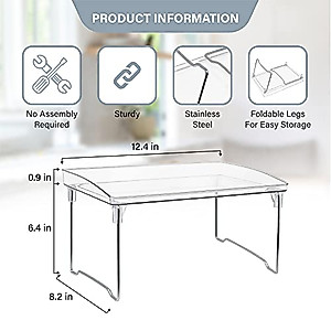 HAJÄRR Foldable Stackable Storage Table, Bathroom Counter Organizer, Clear Makeup Organizer, Kitchen Spice Cabinet and Rack Organizer, Pantry Storage, Perfume Organizer, Desk Organizer