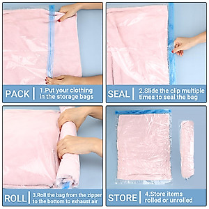 Svaldo Vacuum Storage Bags, 10 Combo (3 Large, 3 Medium, 4 Small), Compression Bags for Travel, Camping Essentials, Luggage Packing, Vacuum Seal Bags for Clothing, Blankets, No Vacuum or Pump Needed