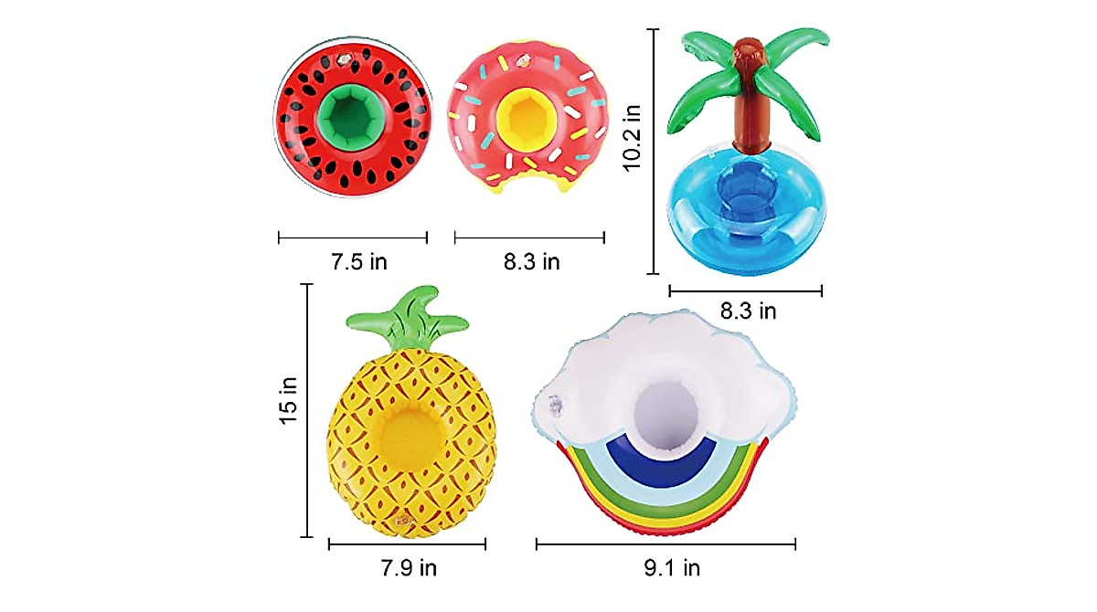 E-TING 5PCS Doll Swim Rings for Summer Pool Fun