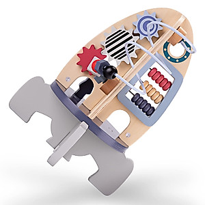 Ancaixin Wooden Toys Activity Cube, Montessori Toys for 1 Year Old, Baby Space Toy Rocket Cube, Bead Maze, STEM Developmental Birthday Gifts for Toddler Boy and Girl 1-3