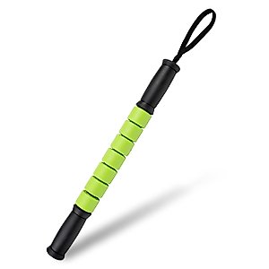 Gradient Fitness Muscle Roller Stick with Free Exercise eGuide,Body Massage Stick Tools,Muscle Roller Massager for Relief Muscle Soreness,Cramping and Tightness,Help Legs and Back Recovery,Green/Black