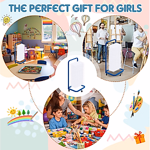 Ireer 2 Pcs Art Drying Rack 25 Removable Shelves Mobile Paint Drying Rack Sturdy Canvas Rack Art Storage with Wheels for Drawing Display Classroom and Art Club Home Schooling, 13 x 39.4 x 17.8 Inches