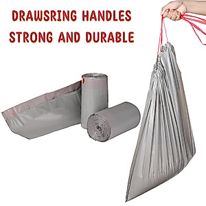 Tinlade 50 Count Jumbo Cat Litter Box Liners Large Drawstring Cat Litter Liners Unscented Tear Resistant Cat Litter Bags for Trash Waste to Keep Your Home Clean (Gray, Red,36 x 18 Inch)